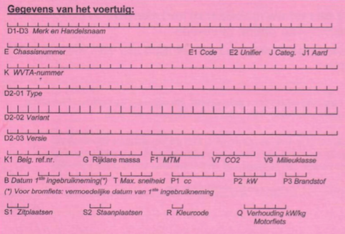 ROZE FORMULIER - AANVRAAG TOT INSCHRIJVING VAN EEN VOERTUIG - ROOS ... ROZE FORMULIER - AANVRAAG TOT INSCHRIJVING VAN EEN VOERTUIG - ROOS ...